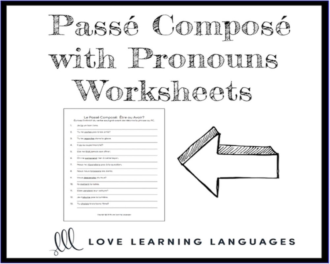 Passé Composé Être Ou Avoir Printable French Grammar Quiz or Worksheet ...