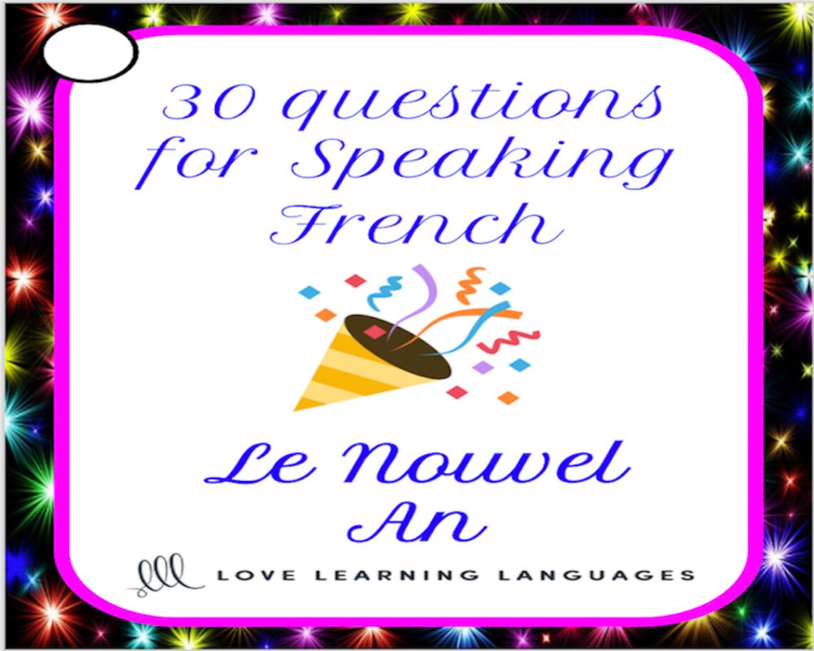 French Nouvel an Question Cards 30 French New Year's - Etsy