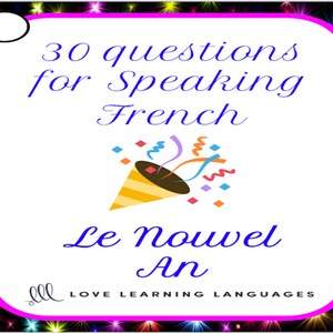 French Nouvel an Question Cards 30 French New Year's - Etsy