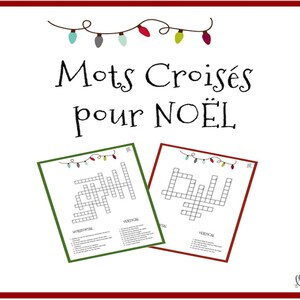 French Christmas Crossword Puzzle Printable download Mots | Etsy