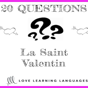 20 Questions Game French Valentine's Day La Saint | Etsy