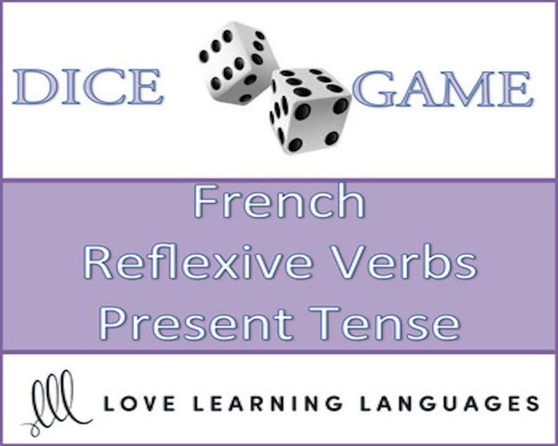French Dice Game Reflexive Verbs in the Present Tense Homeschool - Etsy