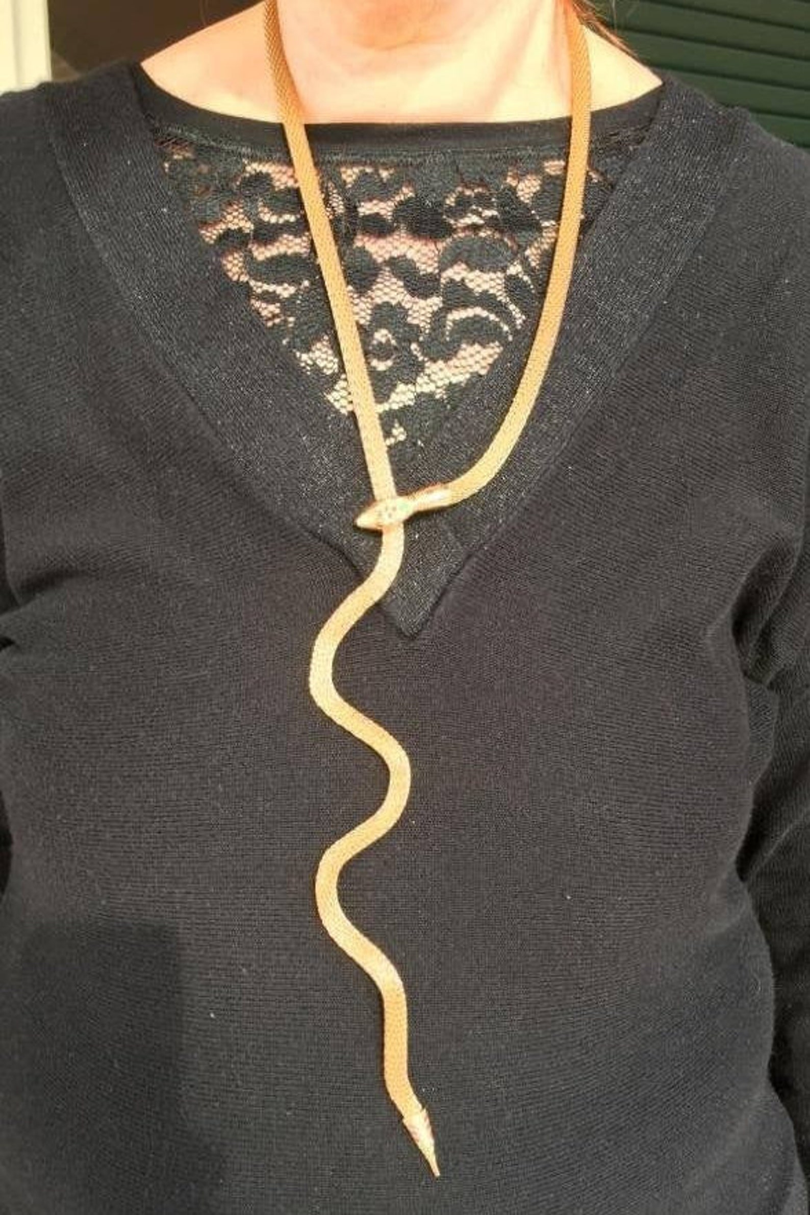 Collana donna lunga serpente gioiello forma di serpe dorato | Etsy