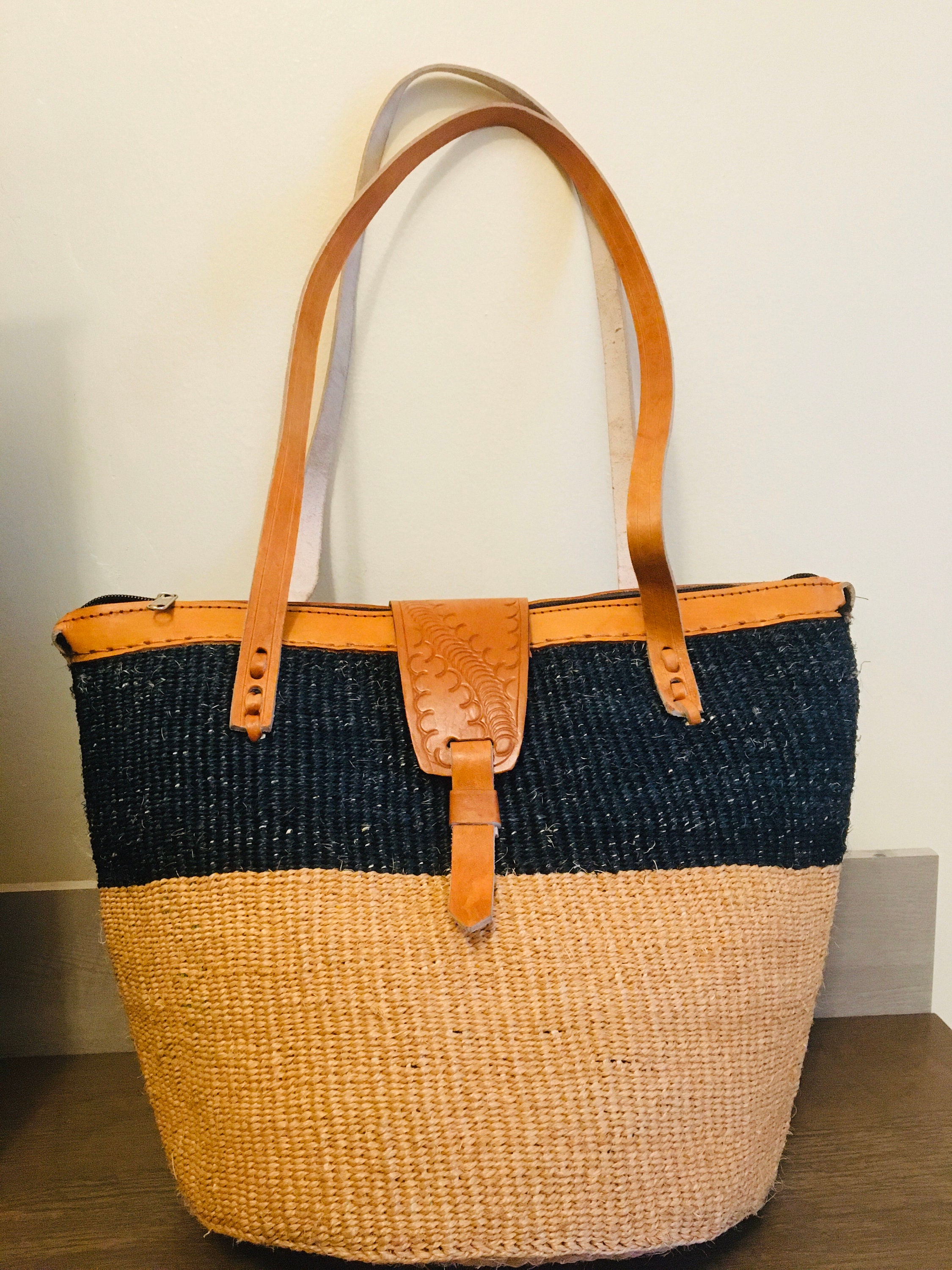 Woven Bag, Woven Basket, Top Handle Bag, Hand Bag, Leather Bag, Tote ...