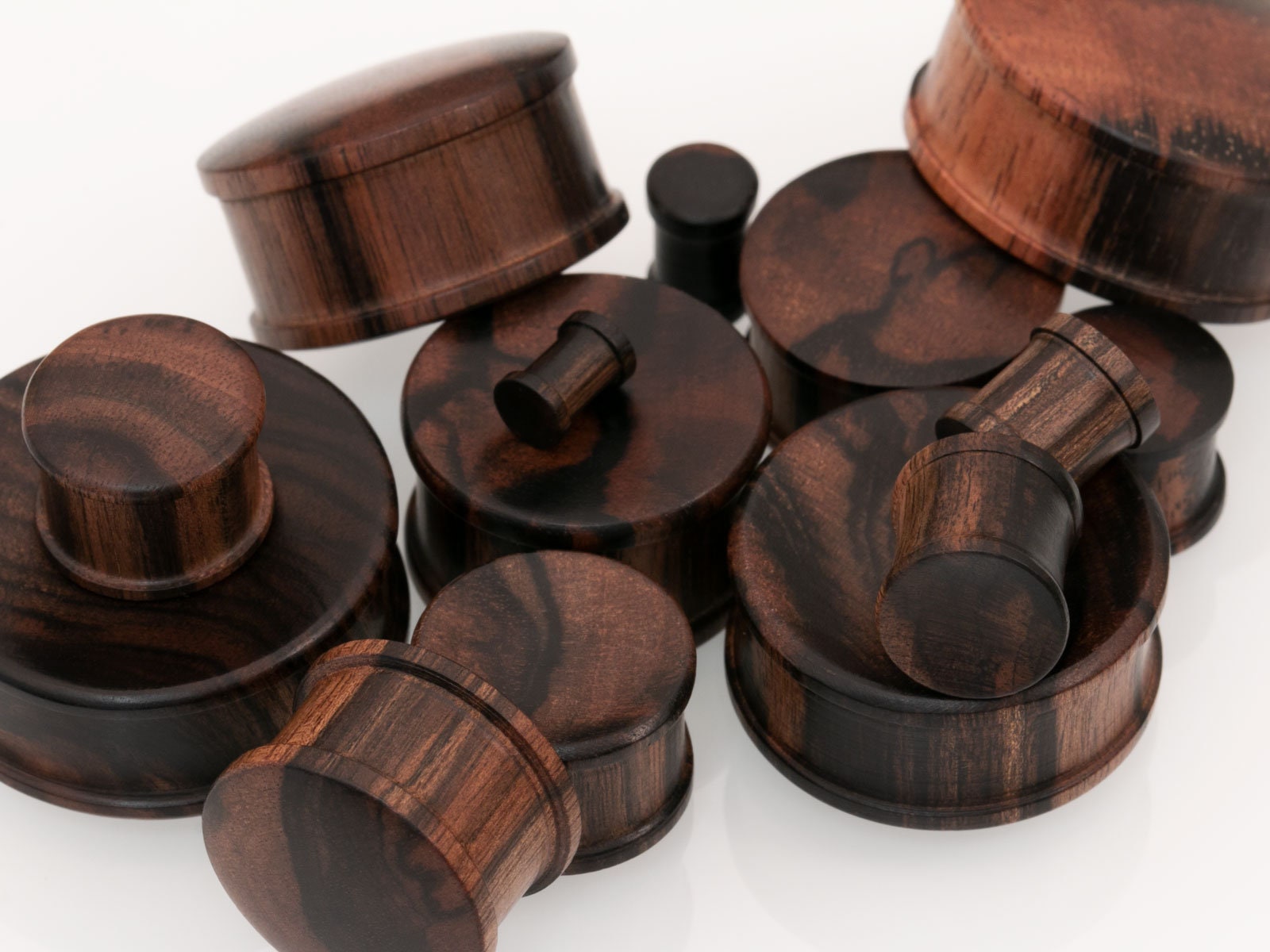 Top Hat Plugs From Wood Flesh Tunnel Tiger Wood Ear Plug Body | Etsy