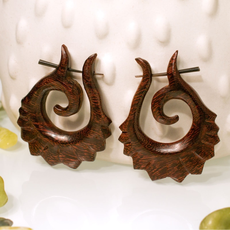 Wooden Earrings - Etsy