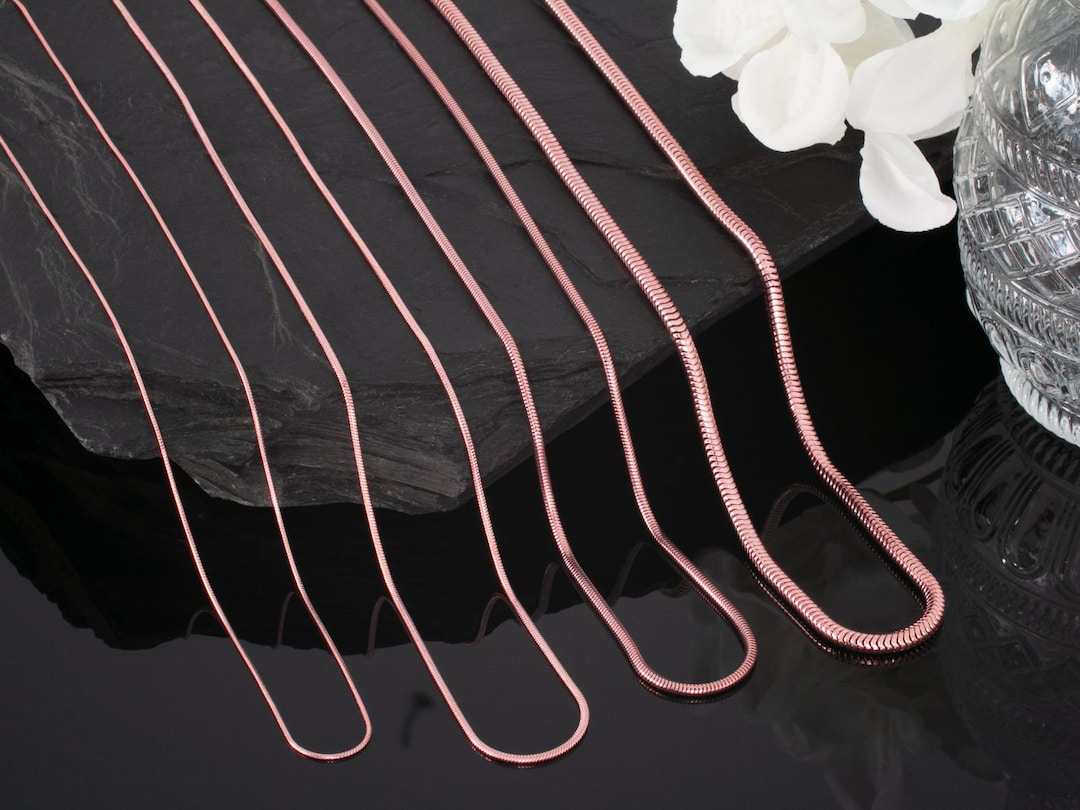 Rose Gold Snake Chain Necklace - Statement Necklace Rosegold From ...