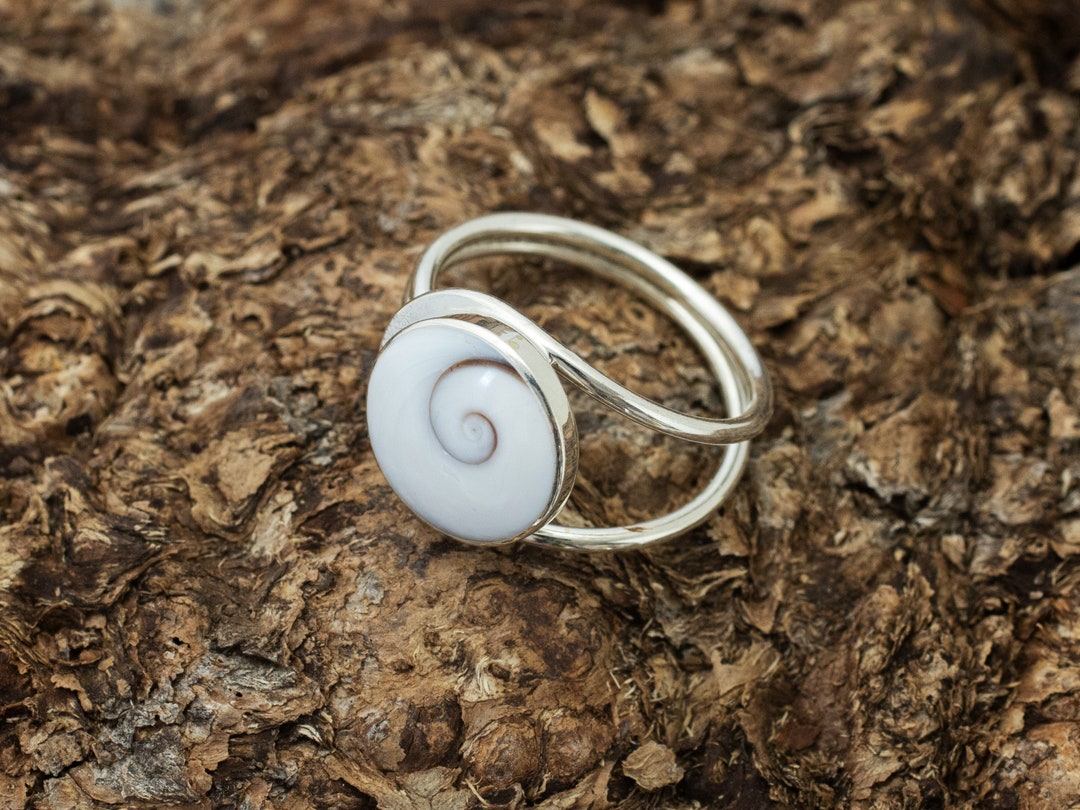 925 Silver Ring Shiva Eye Shell Adjustable Ring Women Boho Ring - Etsy
