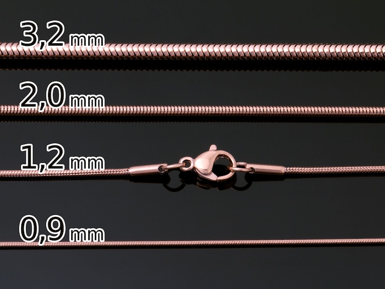 Snake Chain Necklace Rose Gold, Statement Necklace rosegold from ...