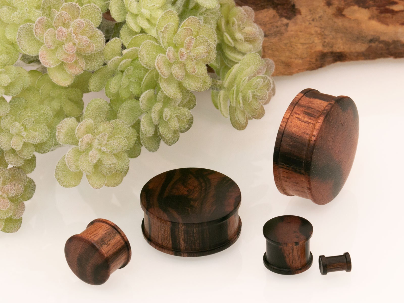Top Hat Plugs From Wood Flesh Tunnel Tiger Wood Ear Plug Body | Etsy