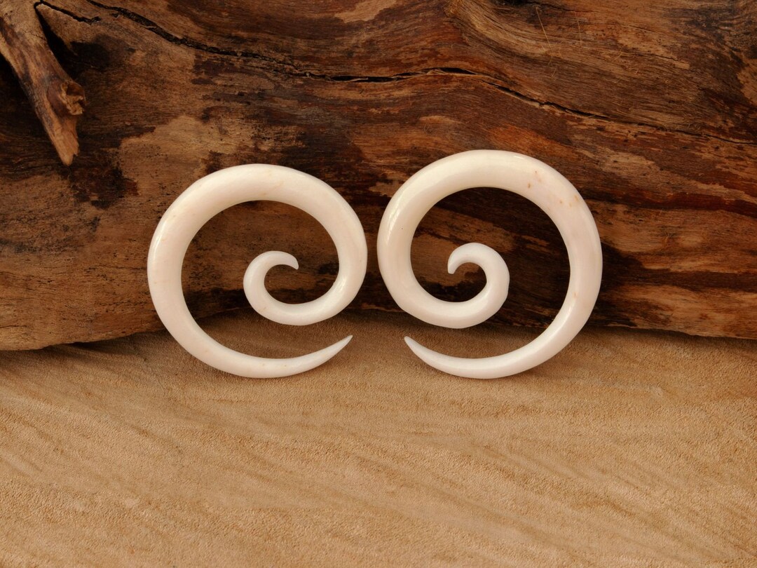 White Bone Spiral Gauges, Ear Stretcher in Different Sizes - Etsy