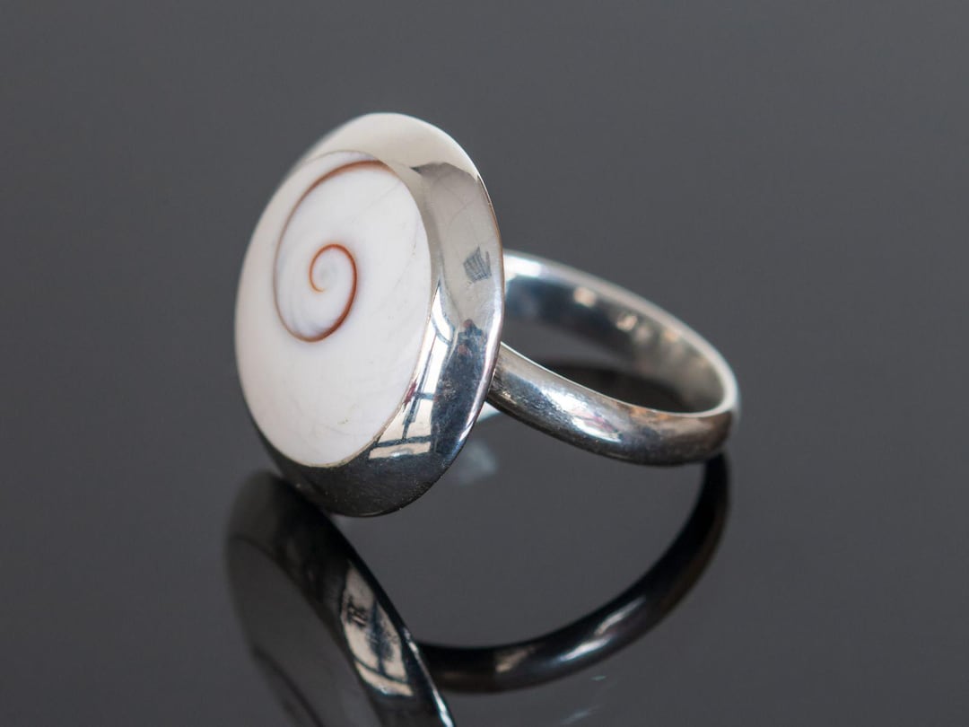 Sterling Silver Ring Shiva Eye, 925 Silver Ring With Shell Inlay, Boho ...