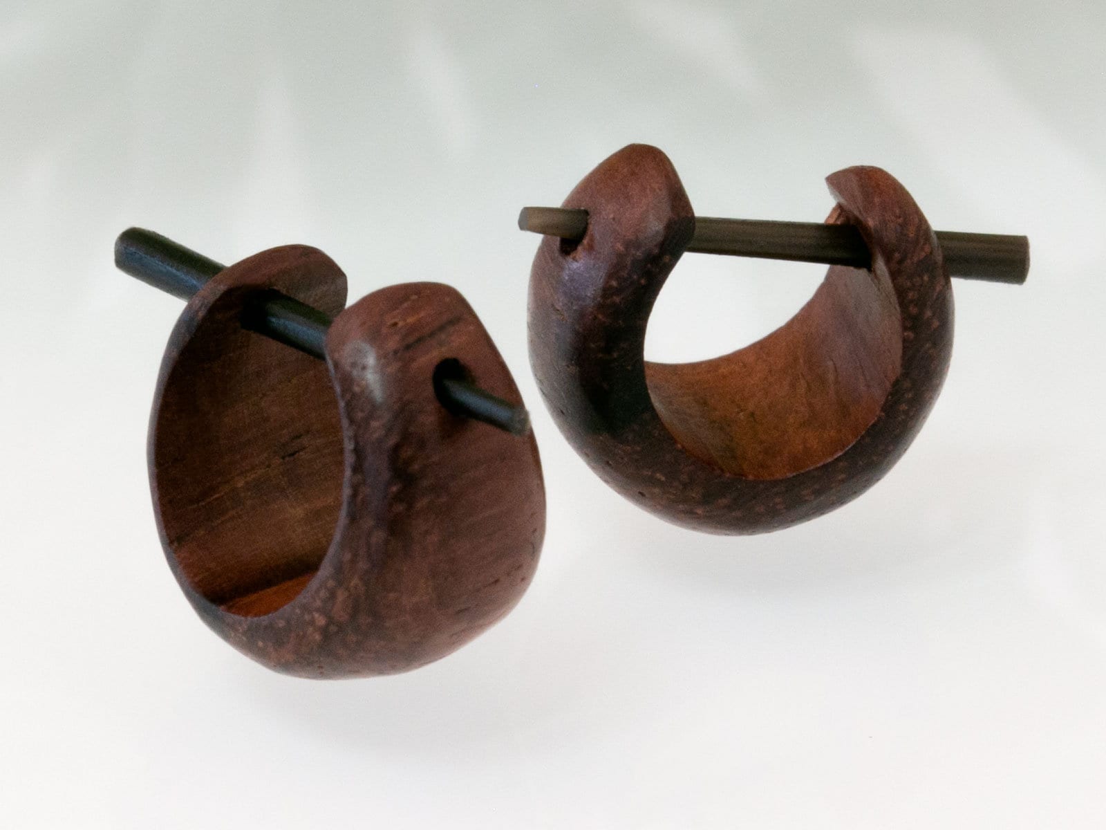 Wooden Hoop Earrings for Women Classic Wood Earrings Small Brown