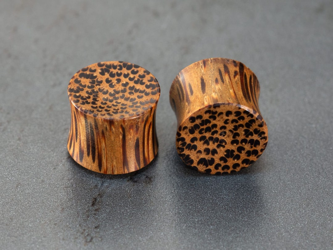 Concave Ear Plugs Made of Coconut Wood - Etsy