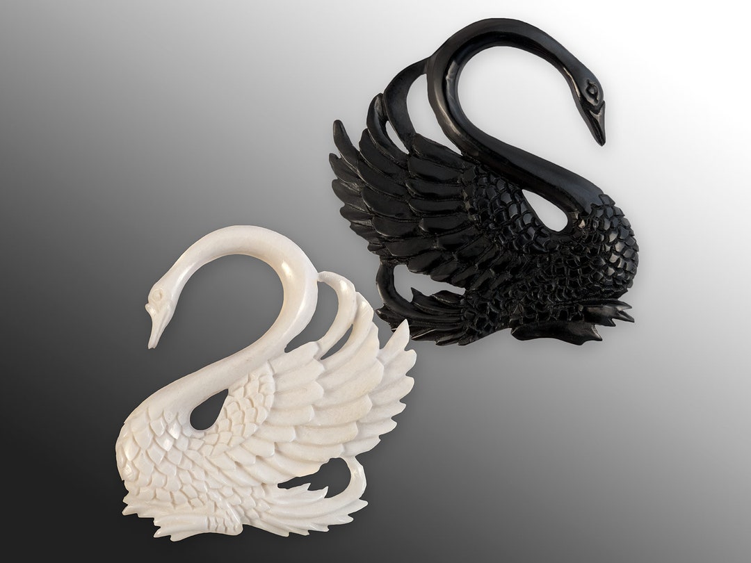 Filigree Swan Ear Hangers From Horn or Bone Earrings - Etsy