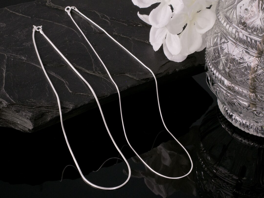 925 Silver Snake Chain Necklace for Pendants, Silver Necklaces for ...