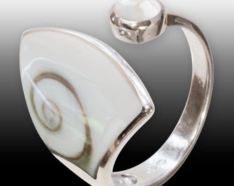Shiva Eye Ring, Sea Shell Ring, Natural Stone Ring, Gift for Her ...