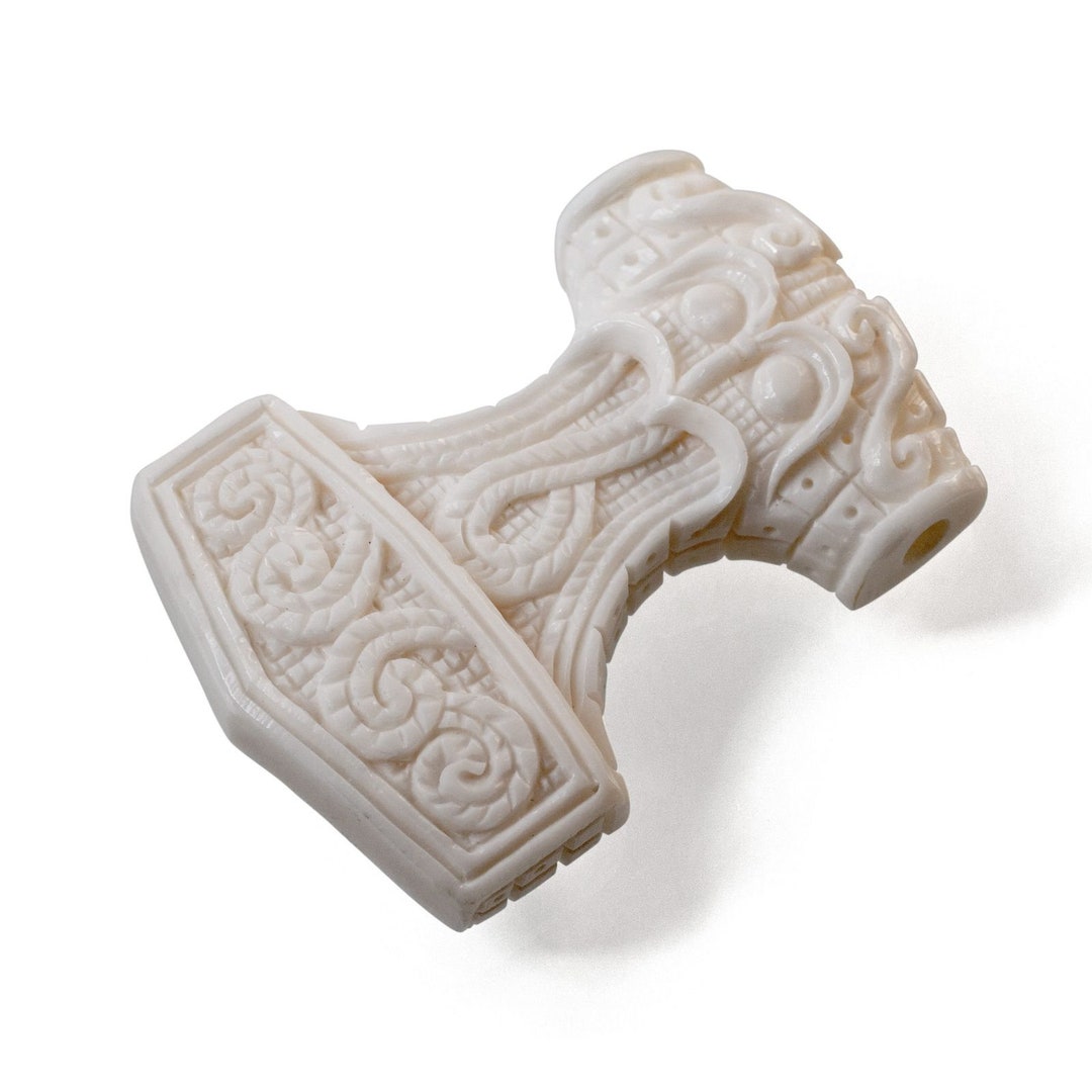 Bone Pendant Thor Hammer Mjolnir Viking Necklace Thors Hammer - Etsy