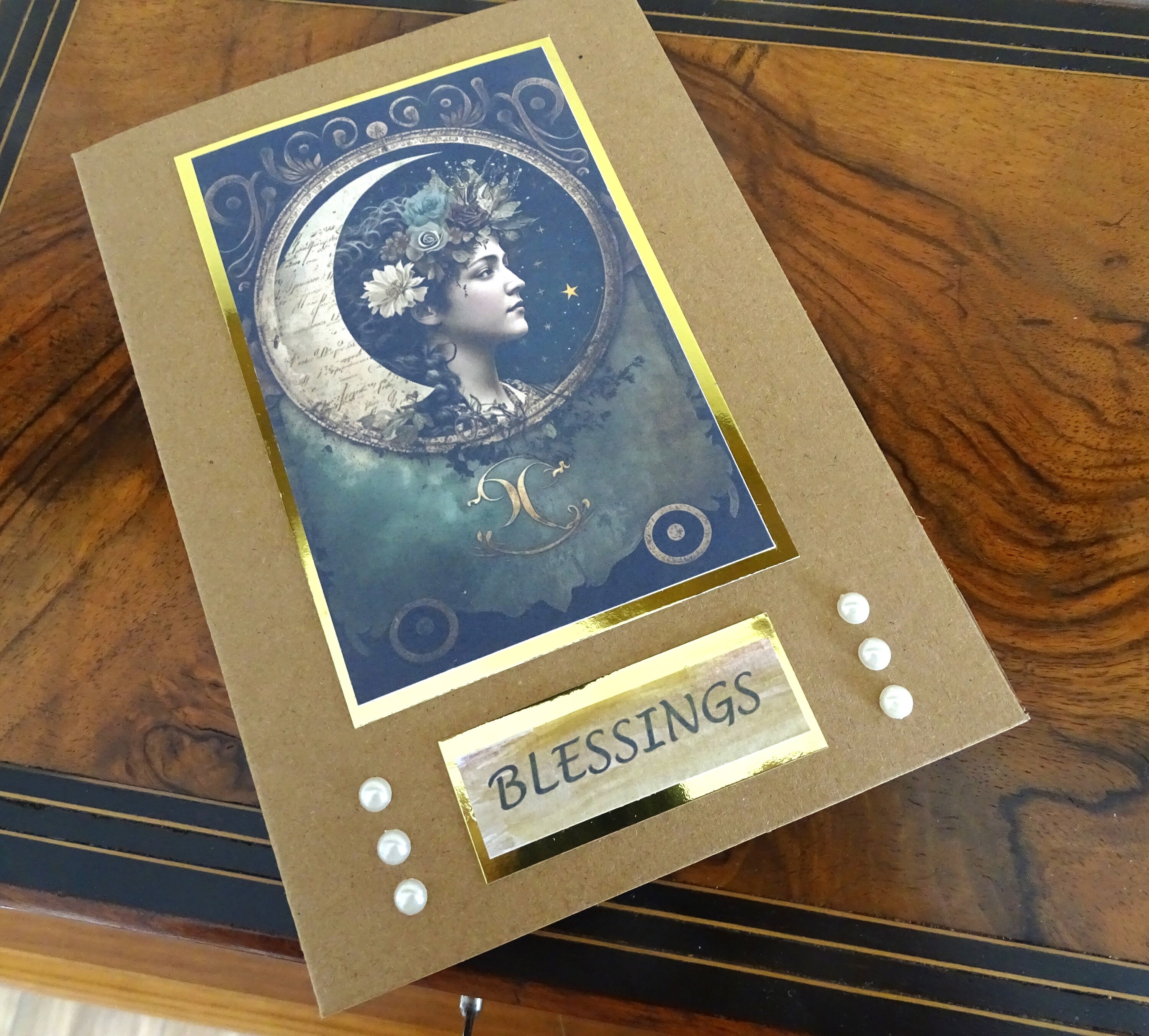 Moon Goddess Greeting Card, Blessings Greeting Card, Goddess Card ...