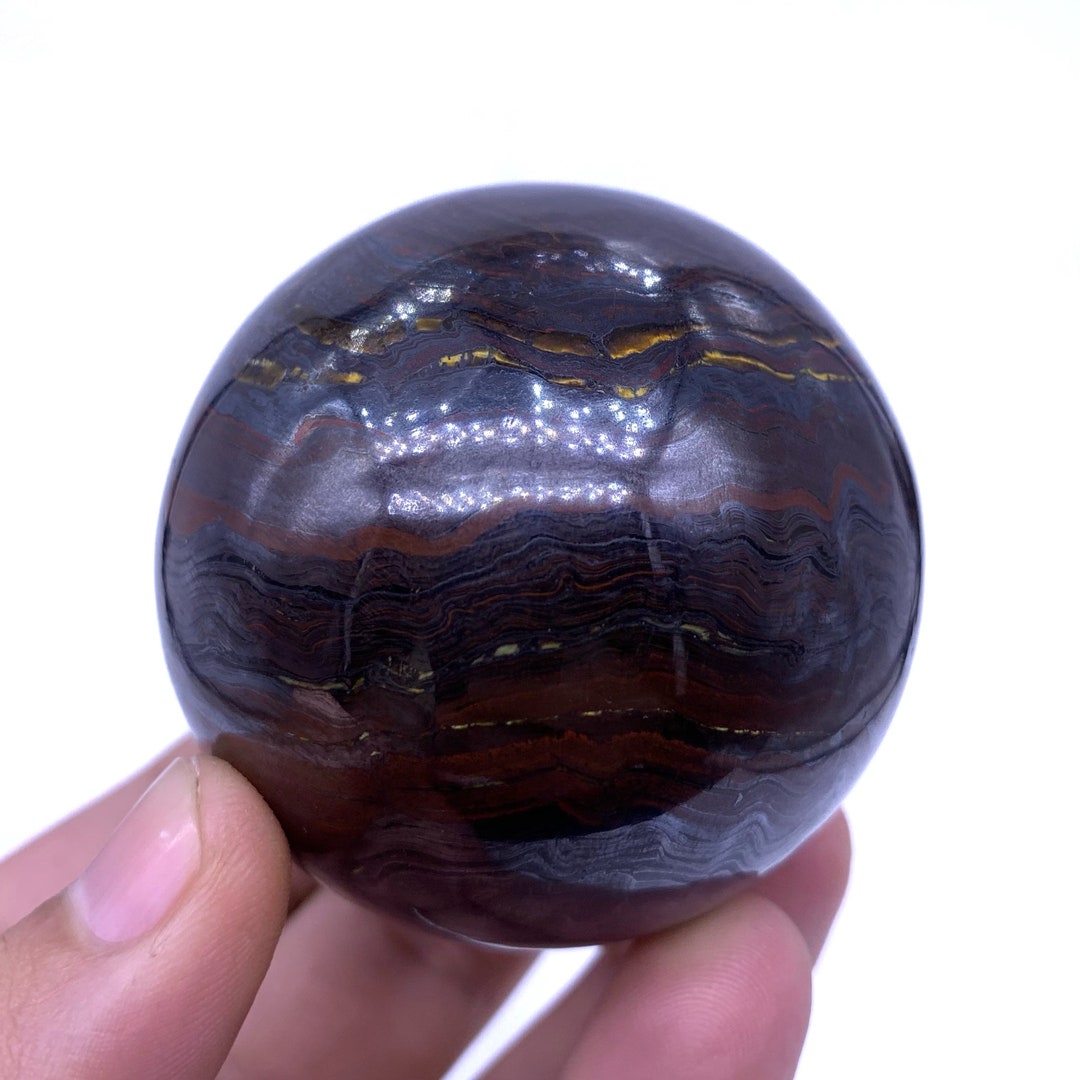 380g Great Quality Tiger Iron Stone, Tiger Iron Sphere, Tiger Eye Iron ...