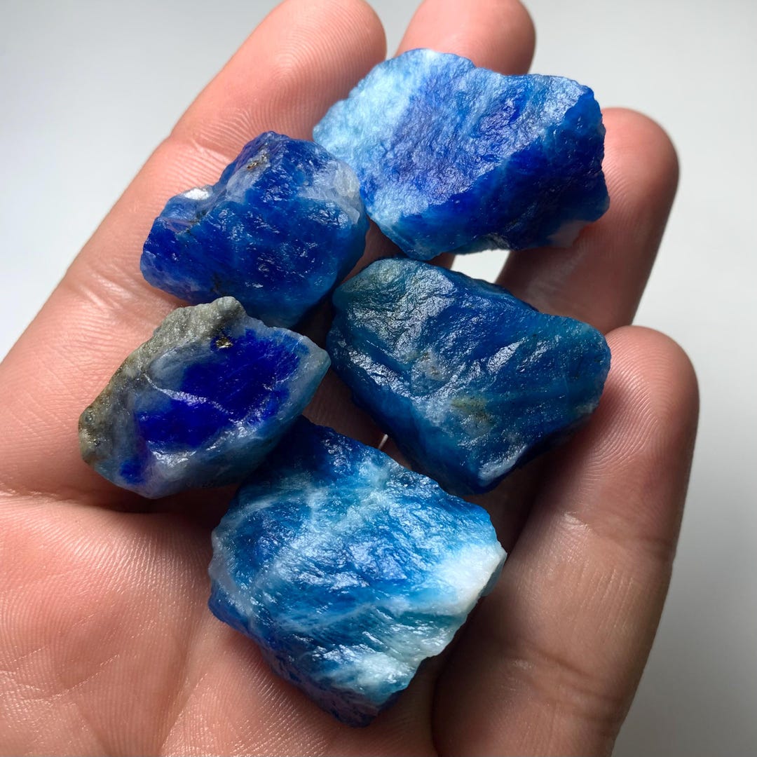 62 Grams Beautiful Natural Blue Raw Hauyne, Rough Hauyne Lot, Blue ...