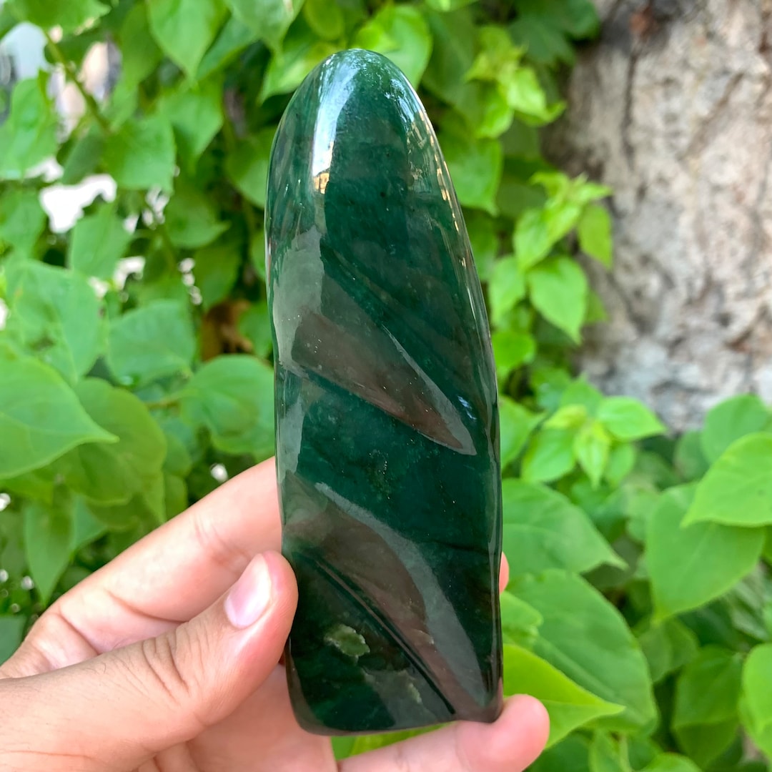 330g Beautiful Green Nephrite Jade Free Form, Nephrite Jade Stone ...