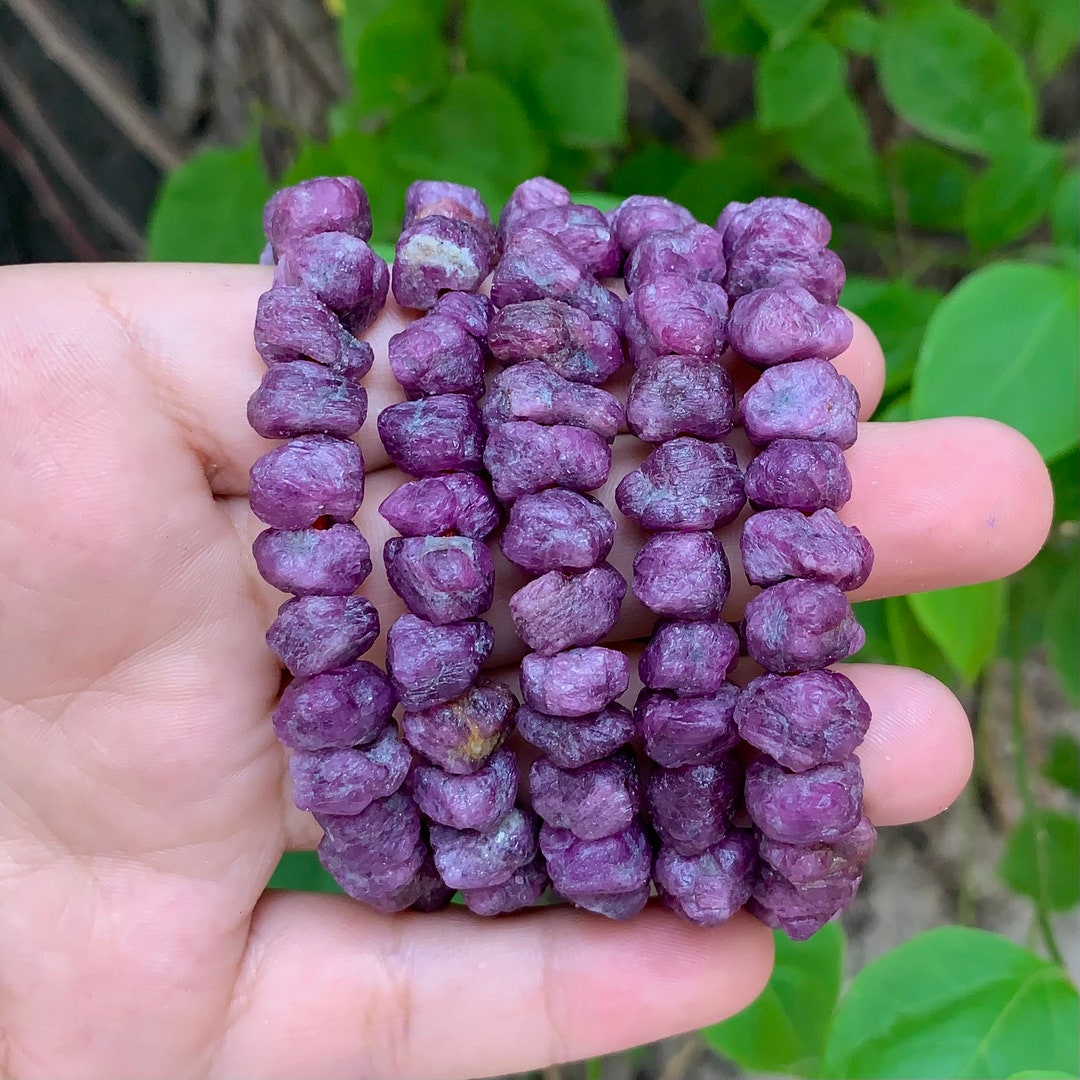 100% Natural Corundum Ruby Bracelets, Corundum Bracelets, Pink Ruby ...