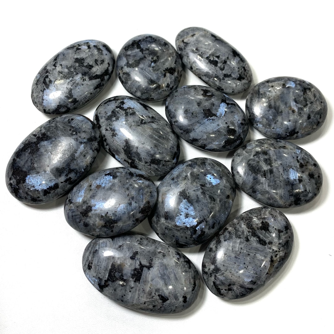 Beautiful Bluish Grey Larvikite Palmstones, Blue Larvikite Palms ...