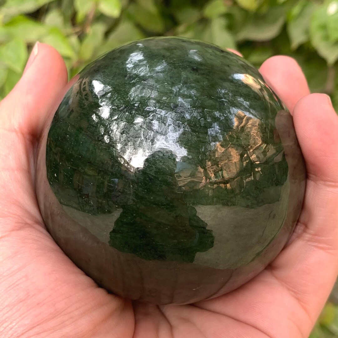790g Beautiful Quality Lustrous Nephrite Jade, Nephrite Jade, Green Nephrite Jade Sphere, Jade ...
