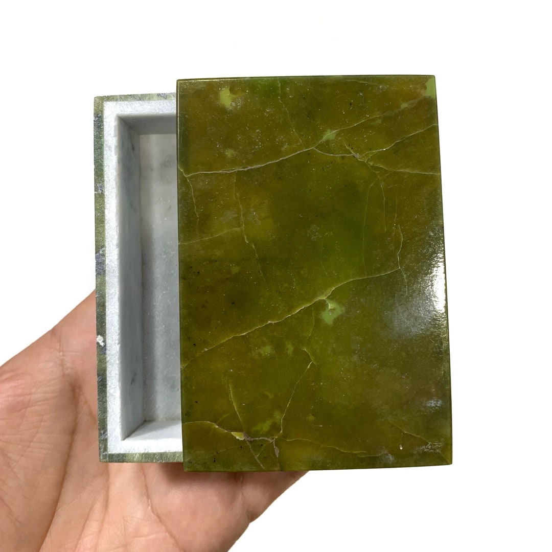 292g Green Jade Box, Jade Box, Jade Stone Box, Jade Rectangle Box, Jade ...