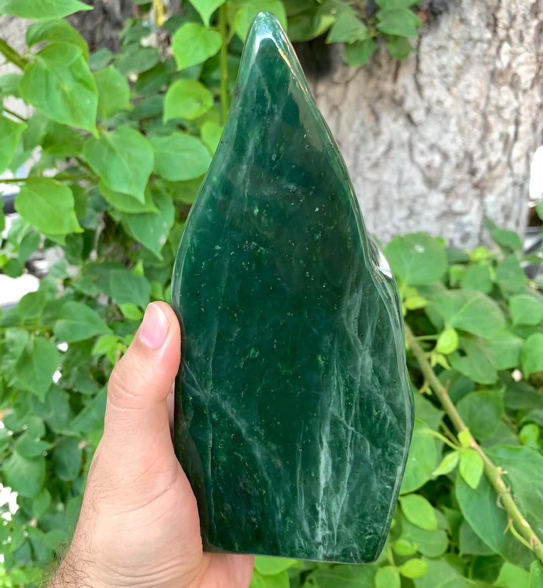 1520g Beautiful Natural Dark Green Nephrite Jade Free Form, Nephrite ...