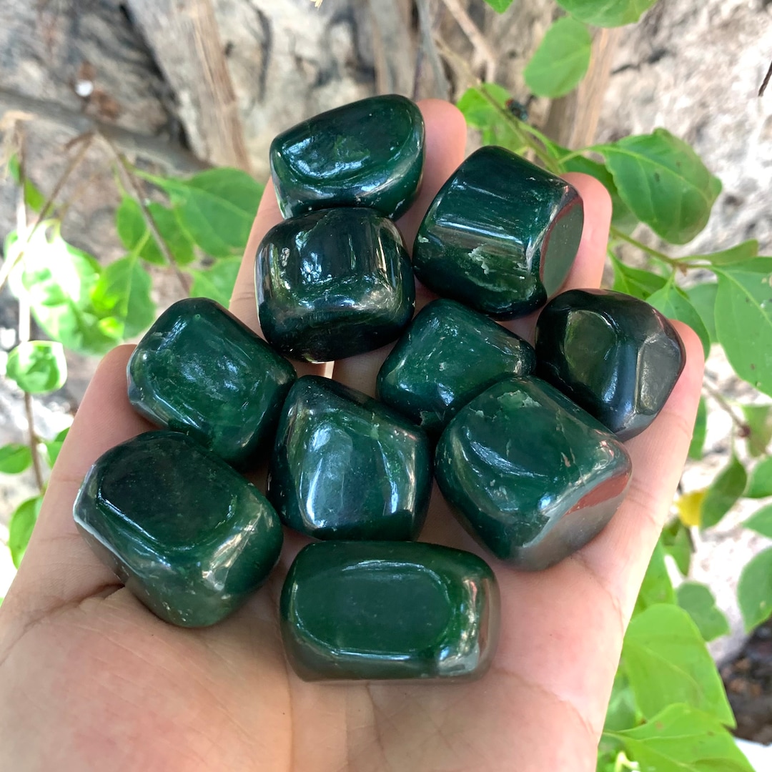 10 Pcs Great Quality Green Nephrite Jade Tumbles, Jade Tumbles, Green ...