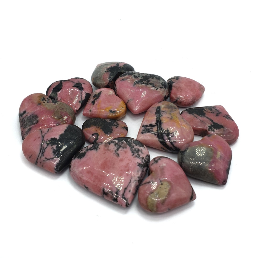 13 Pcs Top Quality Beautiful Pink Rhodonite Hearts, Rhodonite Hearts ...