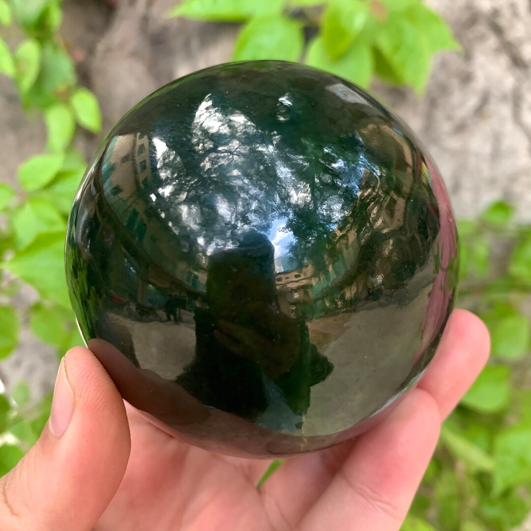 815g Nice Quality Lustrous Nephrite Jade Sphere/ball, Nephrite Jade ...