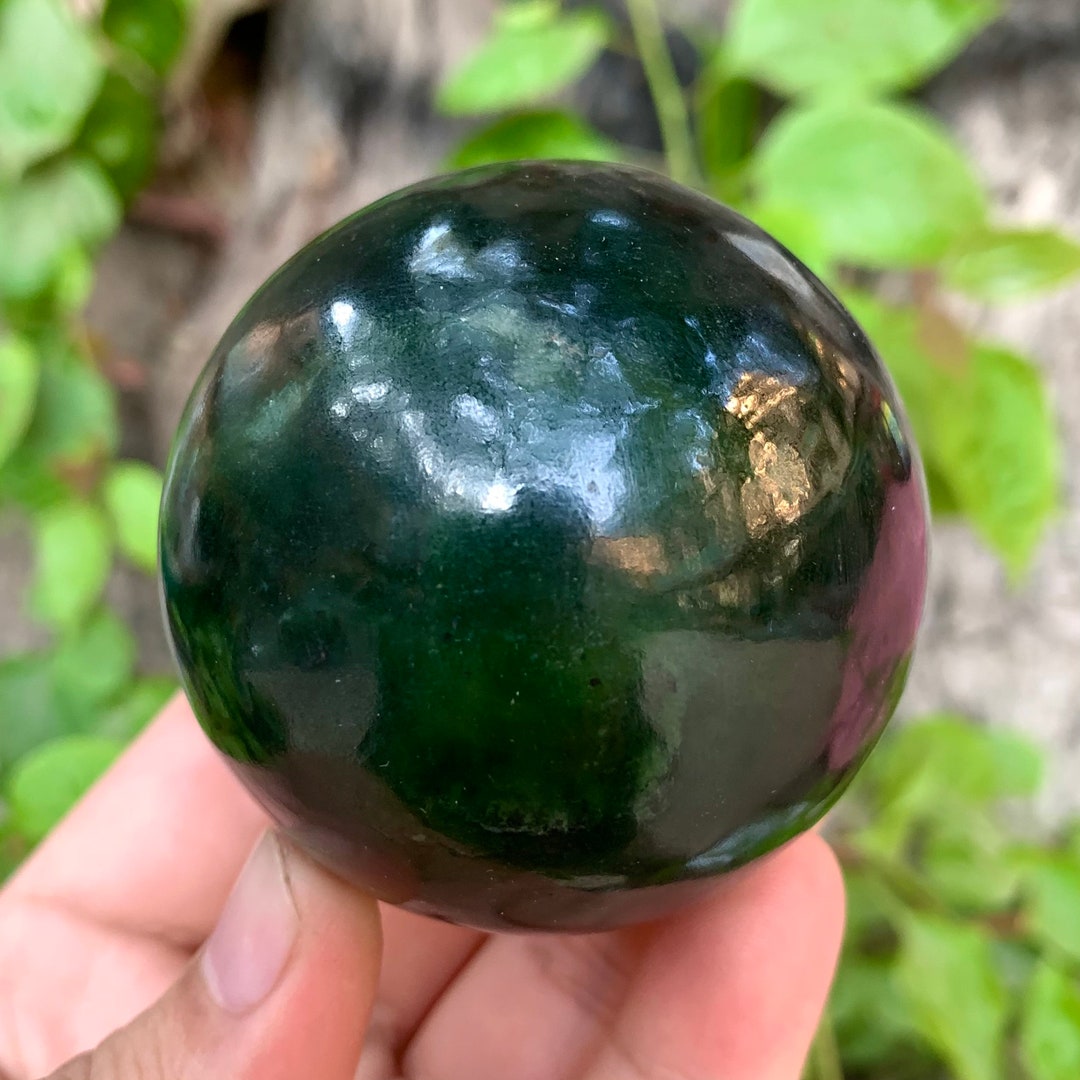 350g Nice Quality Lustrous Nephrite Jade Sphere/ball, Nephrite Jade ...