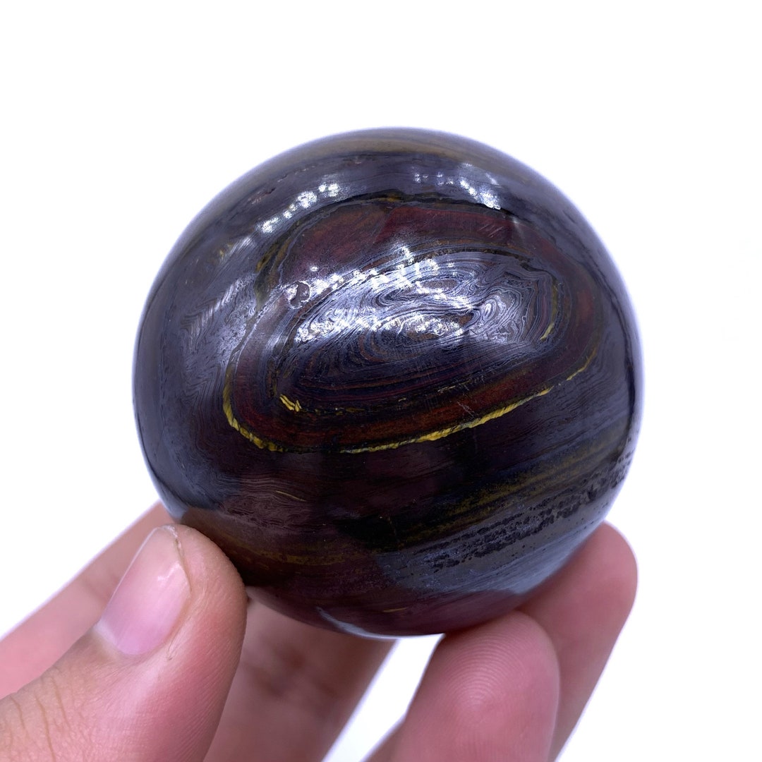 305g Great Quality Tiger Iron Stone, Tiger Iron Sphere, Tiger Eye Iron ...