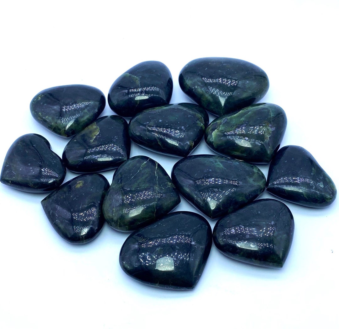 Green Color Serpentine Hearts, Serpentine Stone, Serpentine Hearts ...