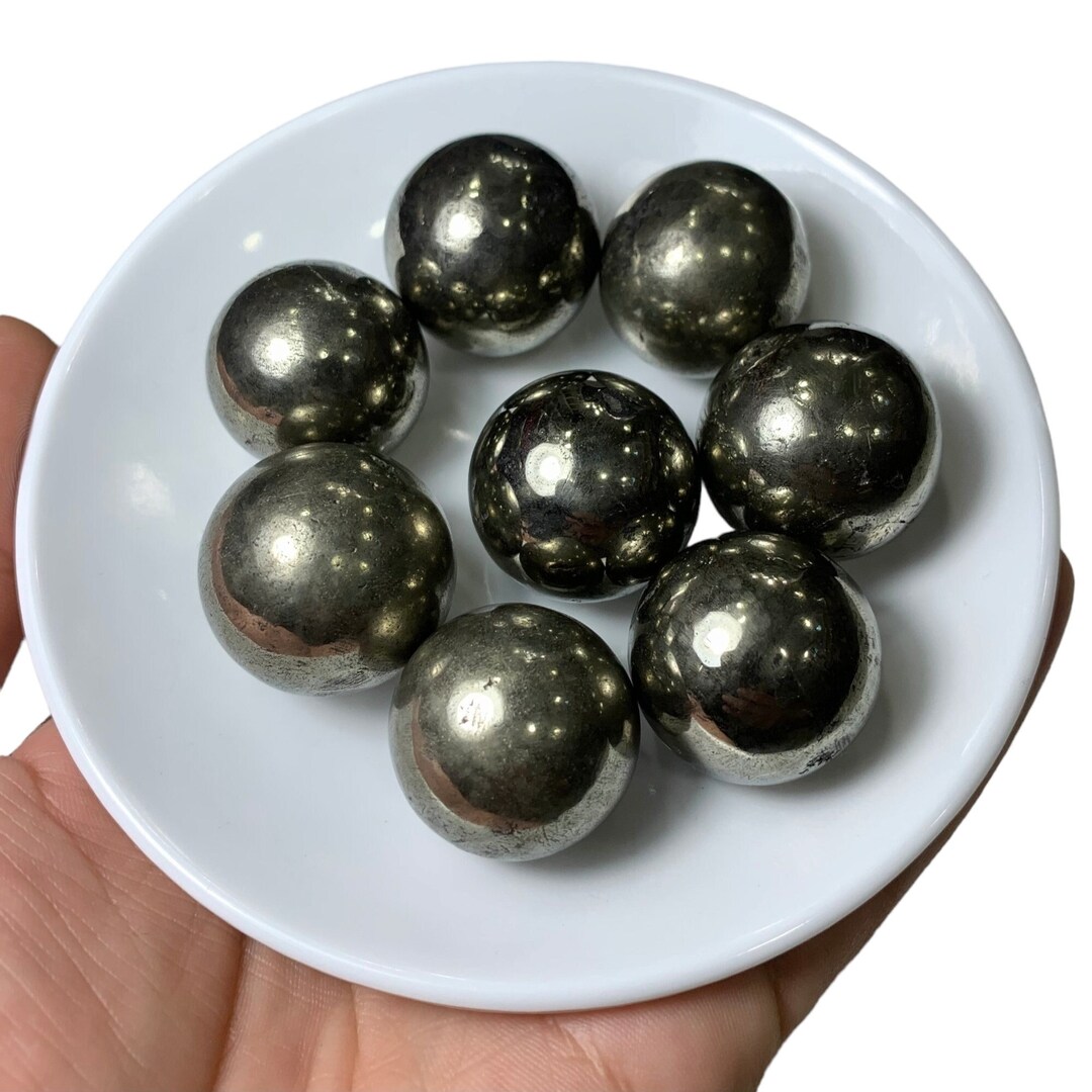 Golden Colour Beautiful Pyrite Spheres, Pyrite Spheres, Pyrite Mini ...