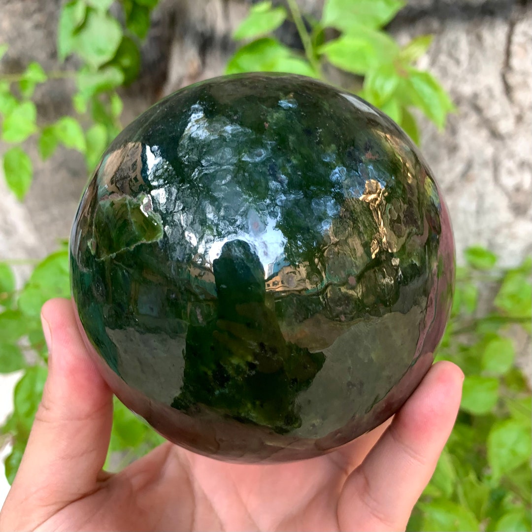 4.2 Lbs Huge Nice Quality Lustrous Nephrite Jade Sphere/ball, Nephrite Jade Sphere/ball , Green ...