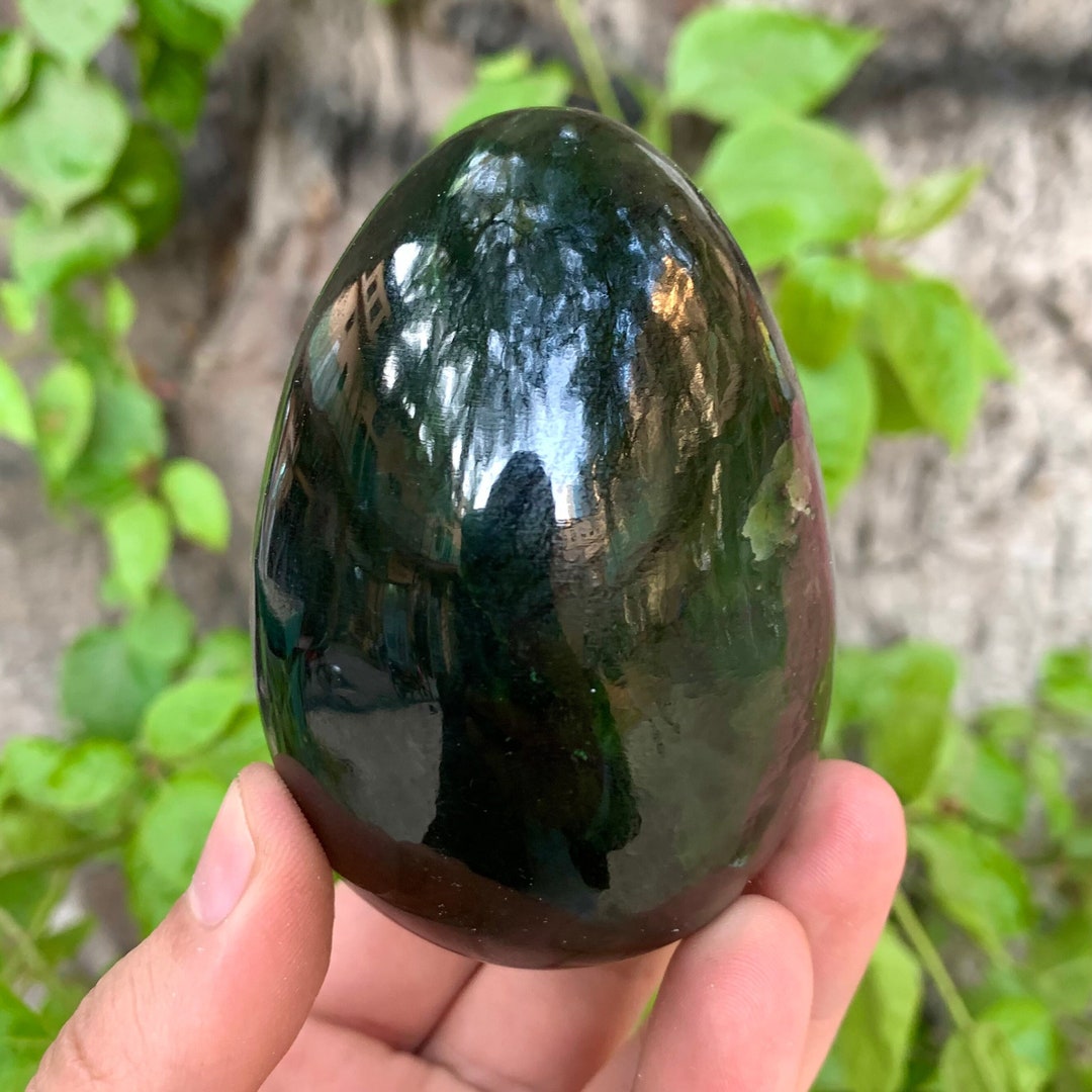480g Nephrite Jade Egg, Nephrite Jade, Green Nephrite Egg, Jade Egg, Jade Stone Egg, Nephrite ...