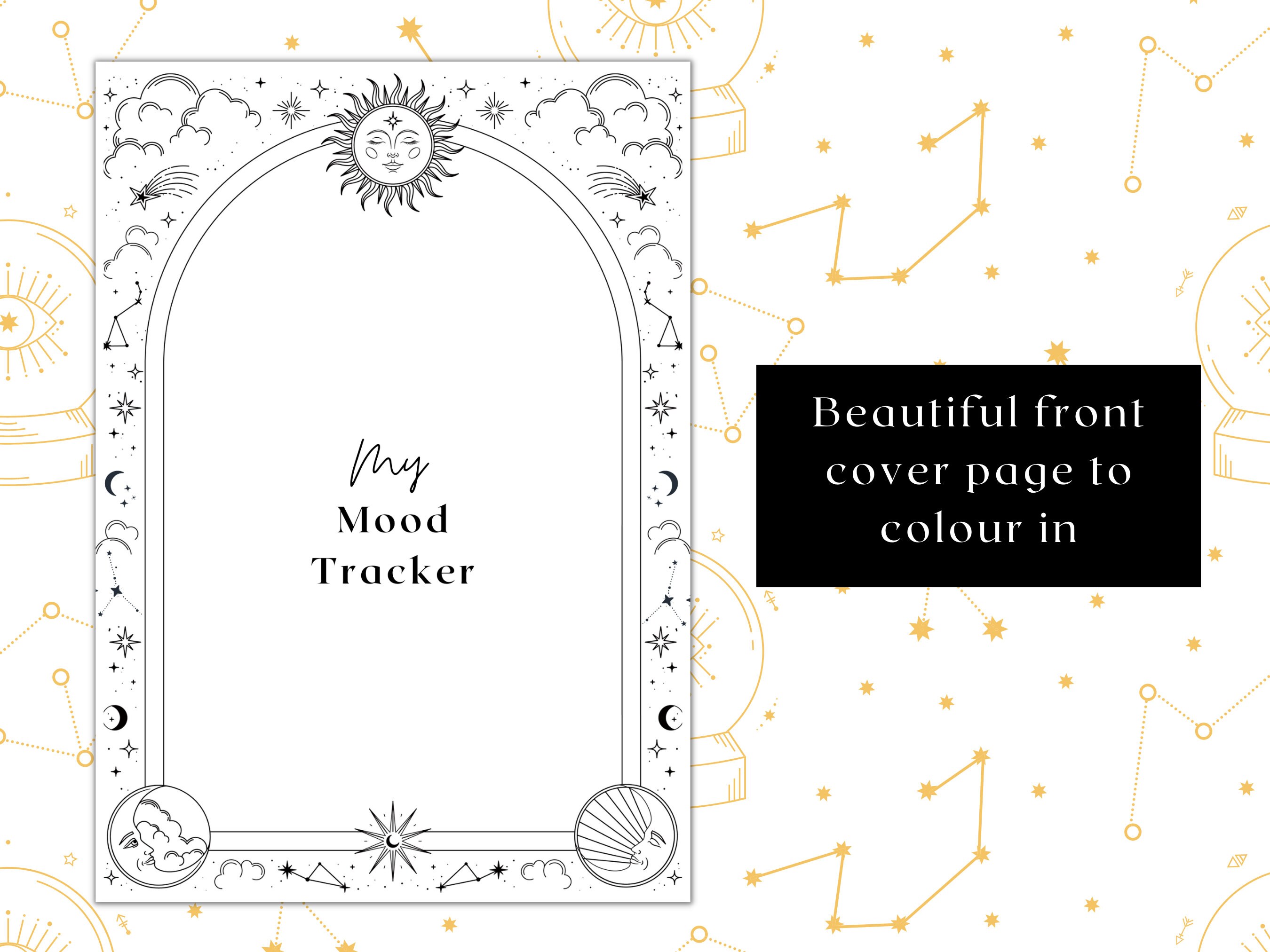 Celestial Mood Tracker, Printable, Monthly Mood Chart, Themed, Bullet ...