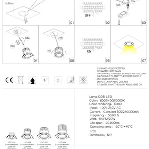 9 Watt Black IP65 LED Downlight Fitting LED Recessed Soffit Light Under ...