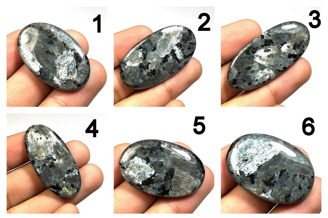 Natural Larvikite Gemstone Oval/larvikite Cabochon Gray Larvikite Stone ...