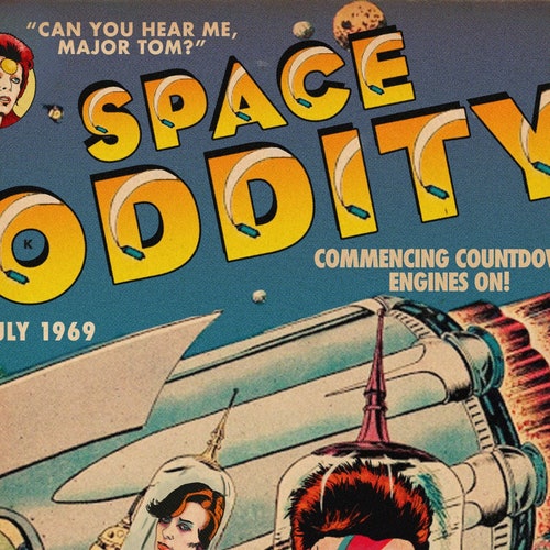 David Bowie space Oddity Sci-fi Comic Book Mashup - Etsy