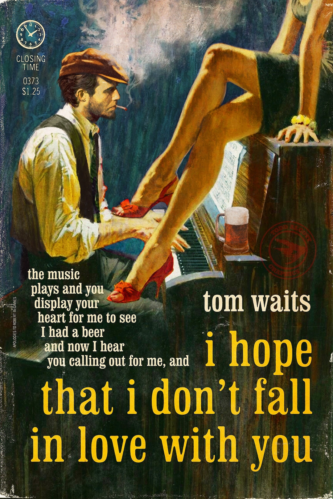 Tom Waits "i Hope That I Don't Fall in Love With You" 1950s Pulp Novel ...