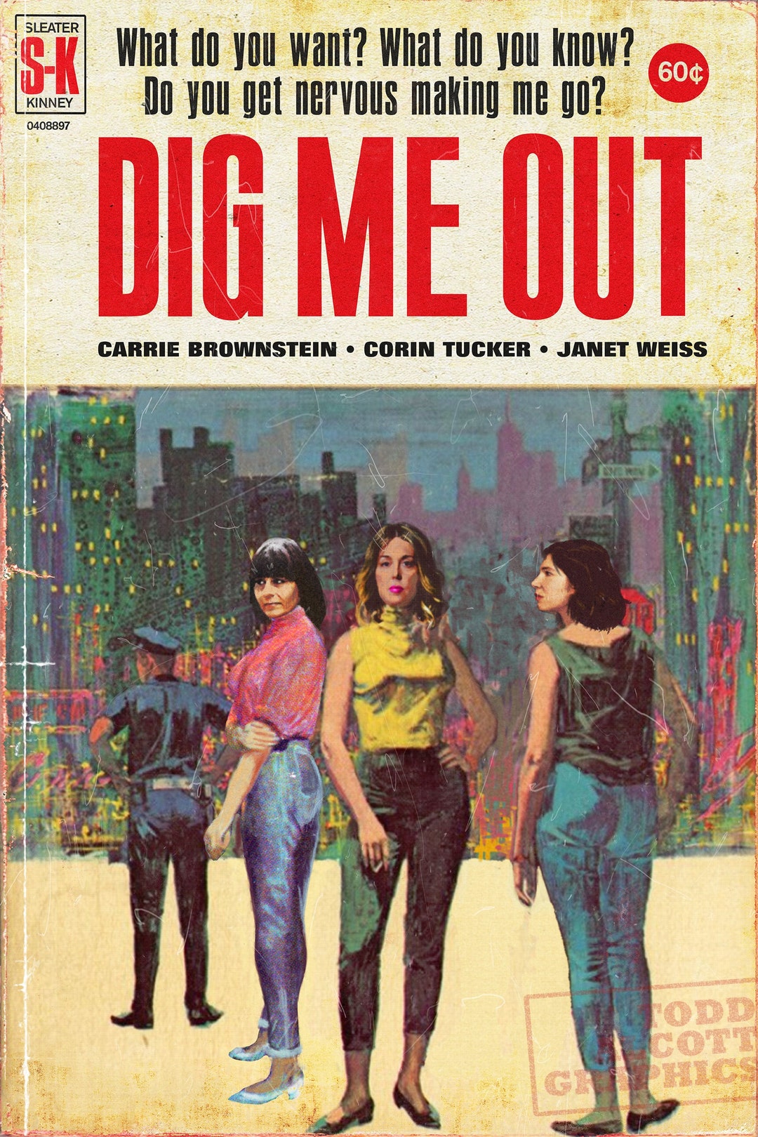 Sleater-kinney "dig Me Out" 1950s Juvenile Delinquent Pulp Novel Mashup ...