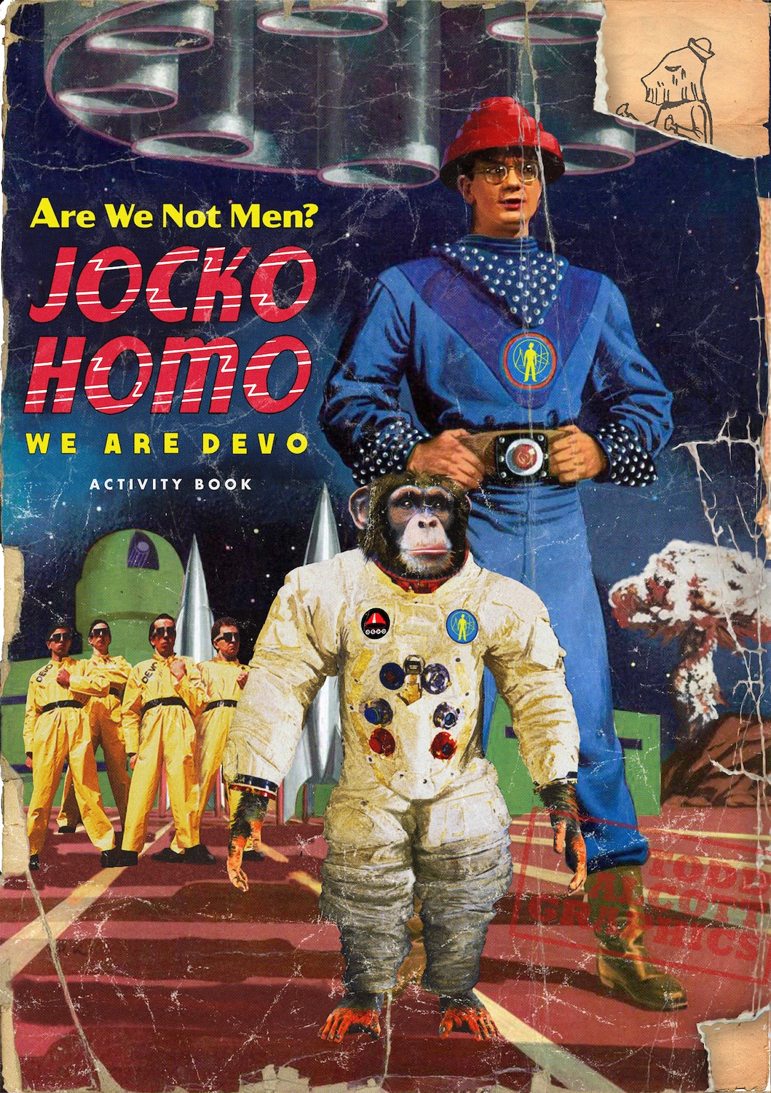 Devo jocko Homo Space Age Kids Activity Book Mashup Art Print - Etsy