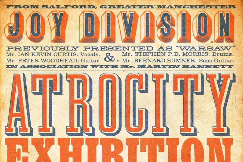 Joy Division "atrocity Exhibition" Victorian Circus Poster Mashup Art ...