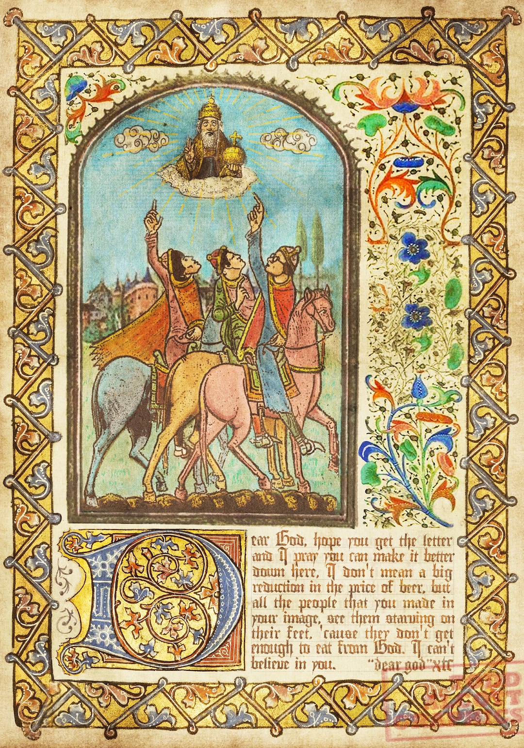 XTC "dear God" Medieval Illuminated Manuscript Mashup Art Print - Etsy