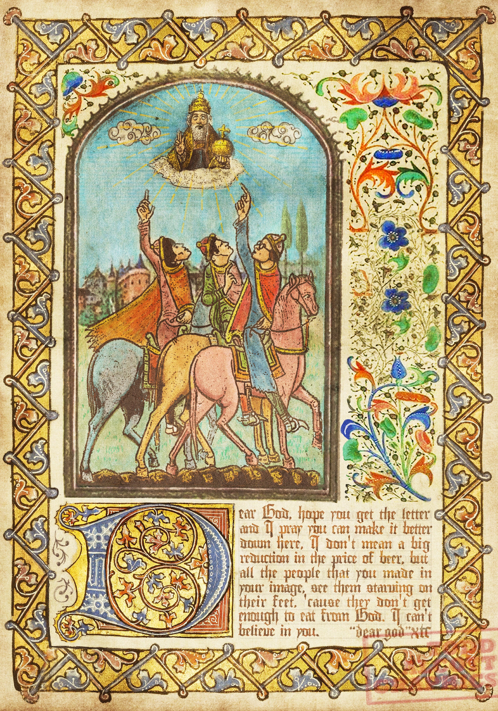 XTC "dear God" Medieval Illuminated Manuscript Mashup Art Print - Etsy ...